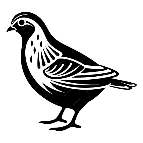 A Stylized Black And White Illustration Of A Bird In Profile Premium