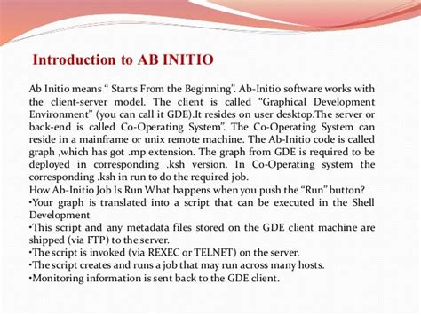 Ab Initio Training