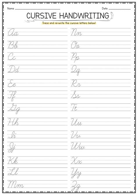 Palmer Method Handwriting Worksheet