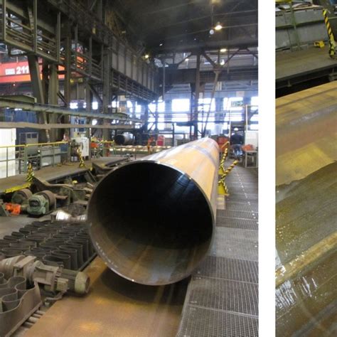 Left A Longitudinally Welded Large Diameter Pipe In A Pipe Mill Download Scientific Diagram