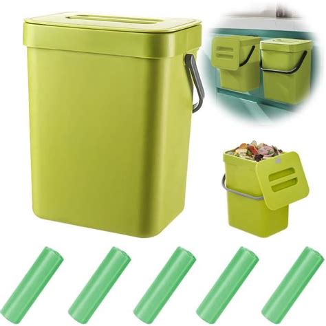 Poubelle À Compost Pour Cuisine 5 L Poubelle De Comptoir Avec