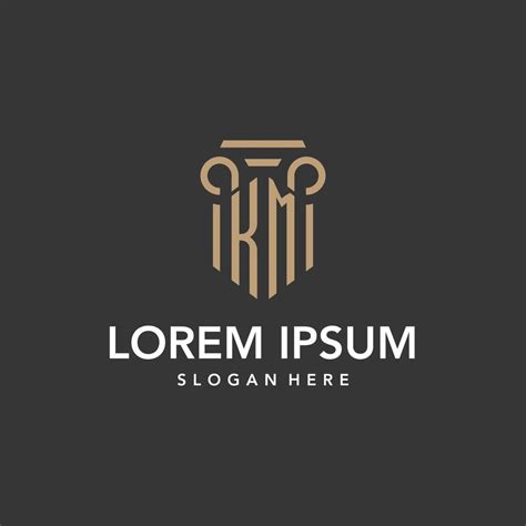 Km Logo Monogram With Pillar Style Design Vector Art At Vecteezy