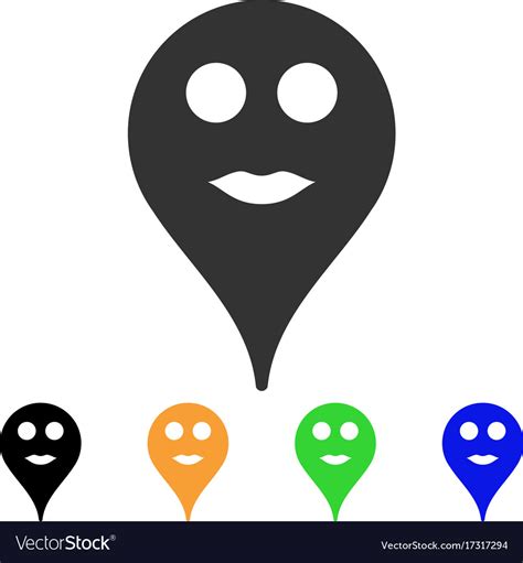 Lips Smiley Map Marker Icon Royalty Free Vector Image