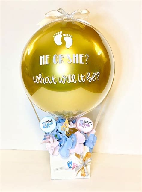 Gender Reveal Balloon Finished Product Gender Reveal Balloon Etsy Led