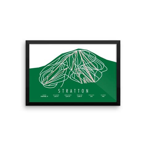 Stratton Ski Trail Map Poster Print Wall Art Etsy