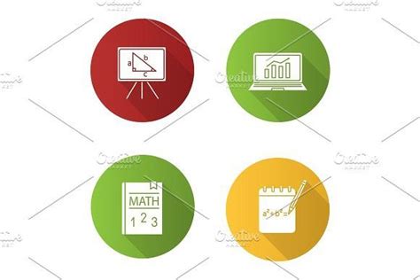 Mathematics Icons Set Glyph Icon Icon Set Book Icons