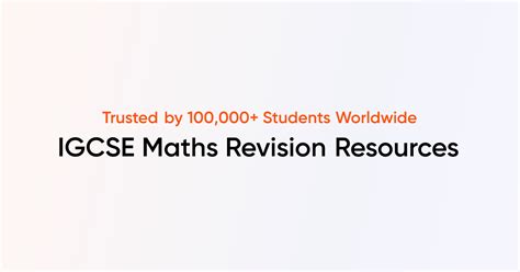 Igcse Maths Resources Tutorchase