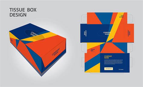 티슈 박스 디자인 다각형 크리에이티브 배경 박스 모의 3d 박스 텍스트와 로고를 배치하고 인쇄 제품 디자인 패키징 벡터
