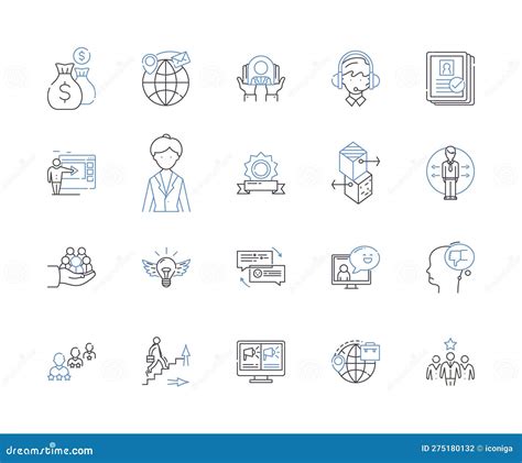 Lean Startup Outline Icons Collection Lean Startup Agile