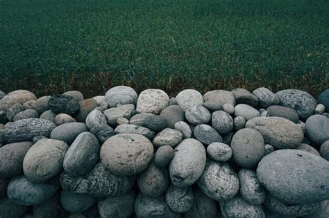 Premium Photo High Angle View Of Stones On Field