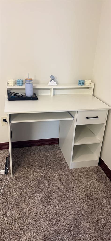 Study Laptop Table With Drawer And Keyboard Tray Costway