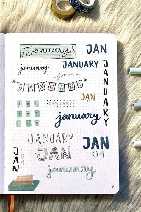 16 Best January Bullet Journal Headers To Copy Artofit