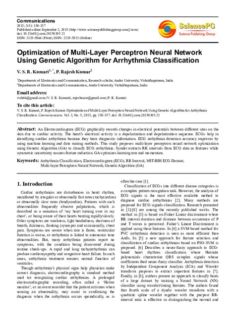 Pdf Optimization Of Multi Layer Perceptron Neural Network Using Genetic Algorithm For