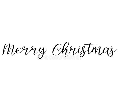 Hand Written Font Cursive Merry Christmas Handwriting Isolated