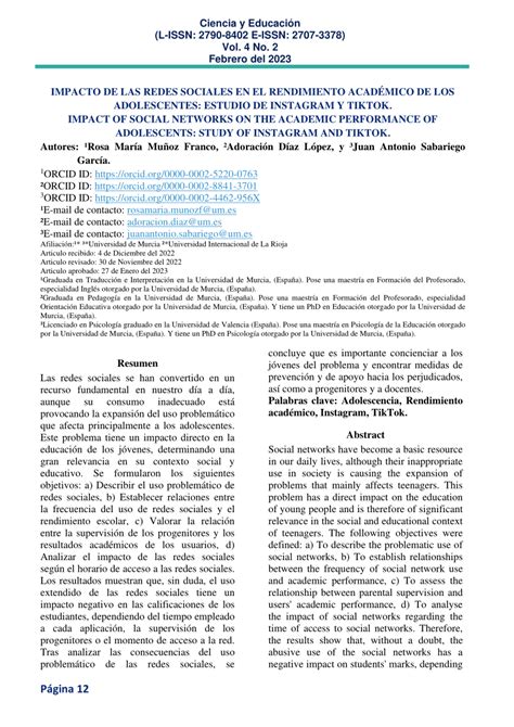 Pdf Impacto De Las Redes Sociales En El Rendimiento Académico De Los