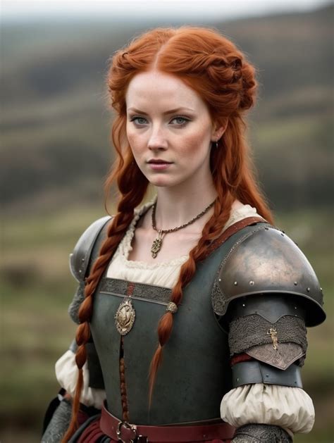 Premium Free Ai Images Scottish Princess From The Th Century Red Hair Battle Worn Look