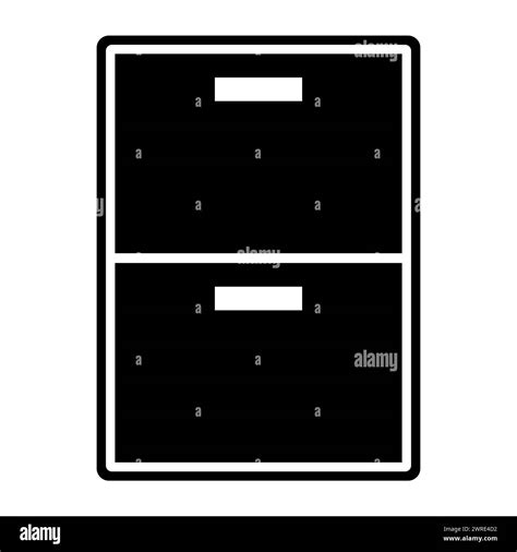 Render Of A Cabinet Or Case Filing Cabinet Icon Vector Image Isolated