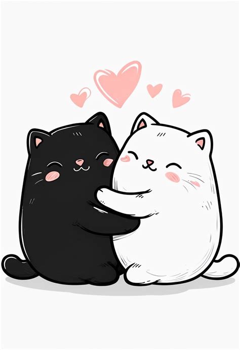 Cartoon Big Cat Hug A Big Hug For You 🧡 For Supporting Me And My