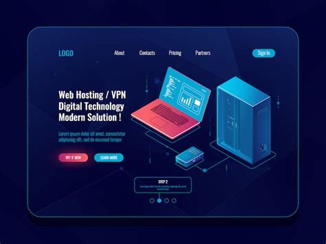 Free Vector Server Room Isometric Banner Data Center And Database Icon Cloud Storage Data