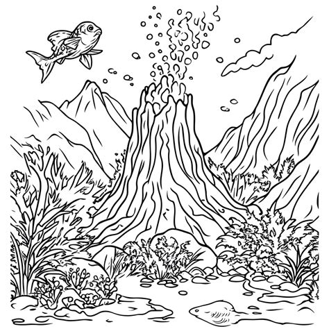 34 Coloriage Volcan Gratuit Une Explosion De Couleurs