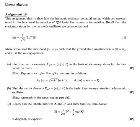 Solved Linear Algebra Assignment 16 This Assignment Aims To
