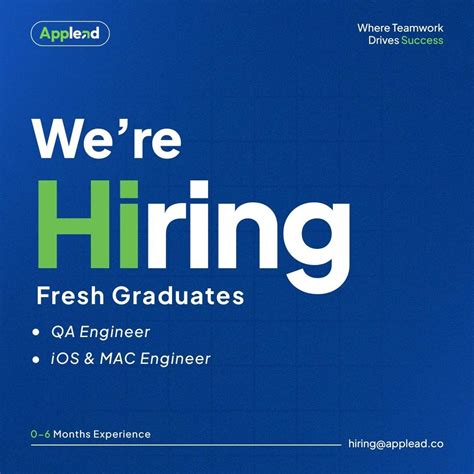 Hiring Freshgraduates Techjobs Qaengineer Iosengineer