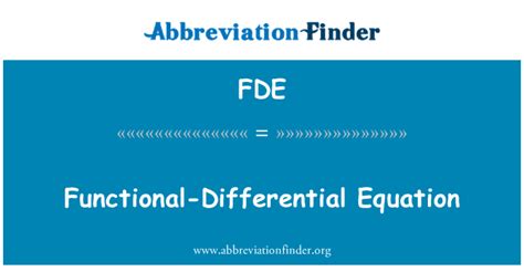 คำจำกัดความของ Fde สมการเชิงอนุพันธ์ที่ทำงาน Functional Differential