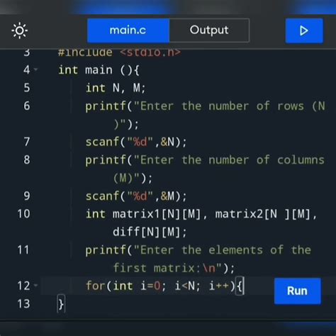 How To Write A C Program To Subtract Two Matrices Of Size Nm And Store The Result In Third