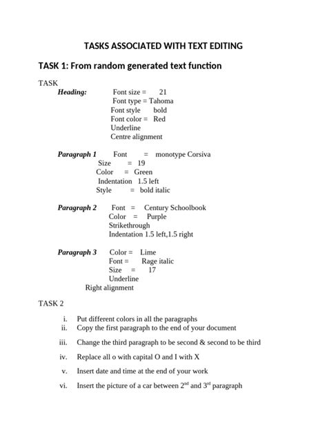 Ms Word Text Editing Pdf Paragraph Typefaces