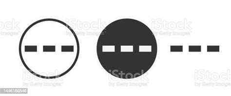 Border Style Dashed Icon Web Icon Set Vector Illustration Stock