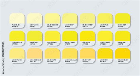 Lemon Color Palette Lemons Color Guide Palette With Color Names