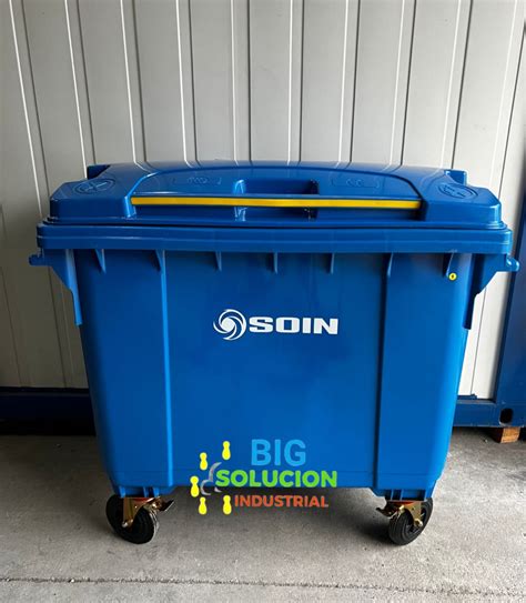 Contenedor De Residuos Plastico Con Ruedas Azul De Lts BIG SOLUCION INDUSTRIAL