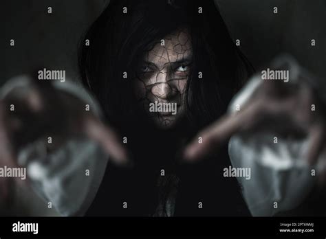 Scary Ghost Woman Asian Ghost Or Zombie Horror Creepy Scary Have Hair