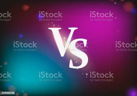 스포츠와 싸움 경쟁을 위한 로고 대 편지 대는 네온 전투 Vs 경기 게임 개념 벡터 일러스트 레이 션 대 경쟁 대결에 대한 스톡