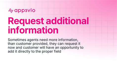 request additional information appsvio documentation