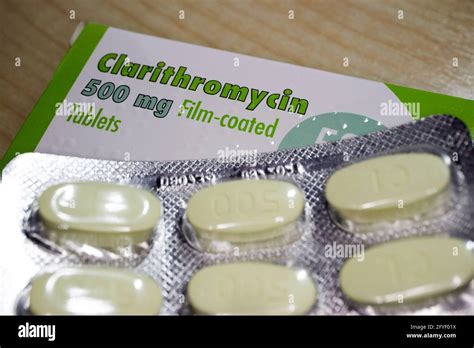 Course Of Clarithromycin Antibiotic Prescription Tablets In Blister