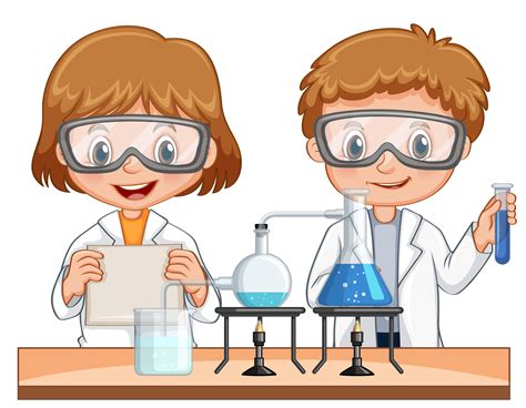 Babe And Girl Do Science Experiment Together Vector Art At Vecteezy