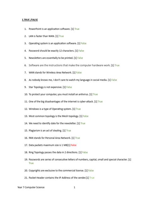 Year 7 Revision Final Solved Download Free Pdf Integer Computer Science Rounding