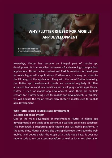 Ppt Why Flutter Is Used For Mobile App Development Powerpoint Presentation Id