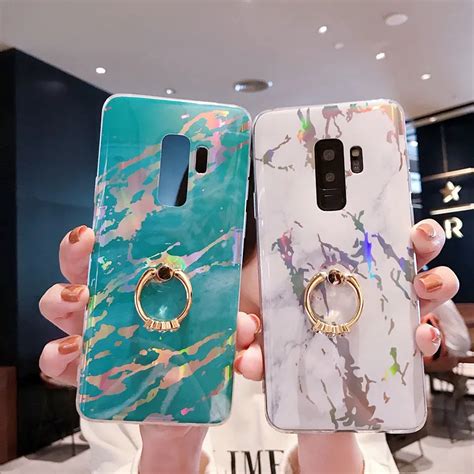 Cool Holographic Marble Case For Samsung Galaxy S10 Plus S9 S8 S7 Edge