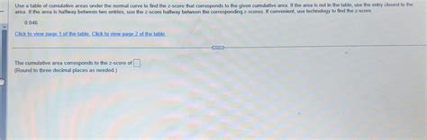 Solved Use A Table Of Cumulative Areas Under The Normal