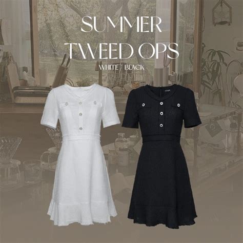 여름트위드 Made 바헨 브이넥 반팔 트위드원피스44~99 ♥핫핑♥