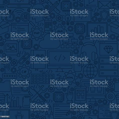Blue Programming Line Tile Pattern Stock Illustration Download Image