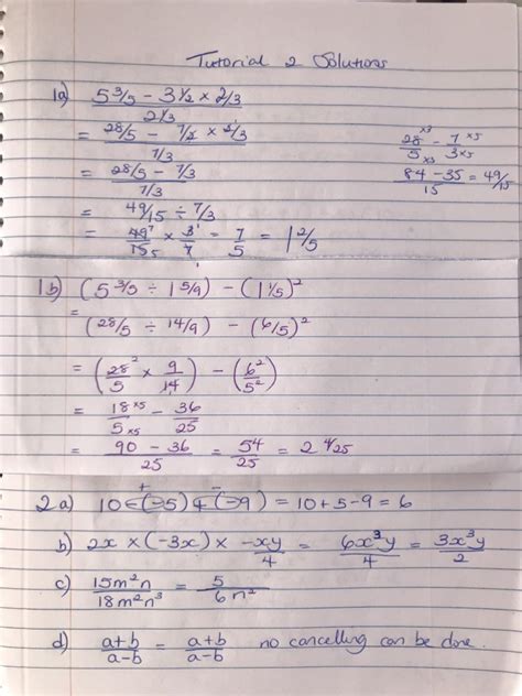 Tutorial 2 Solutions Revised Pdf