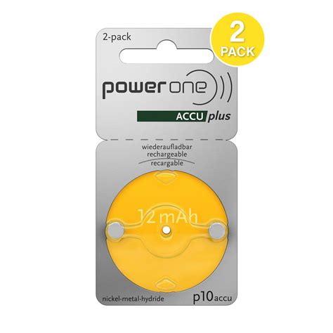 Power One Accu Plus Rechargeable Hearing Aid Battery Size P675 Charger