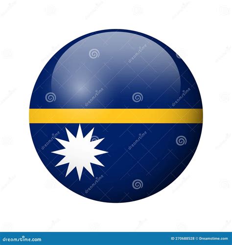 Glossy Circle Badge Flag Of Nauru Stock Vector Illustration Of Round
