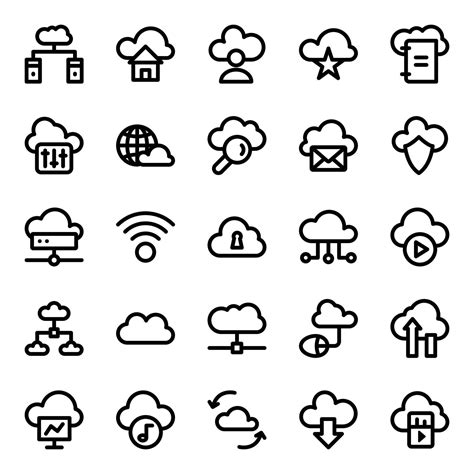 Outline Icons For Cloud Computing 20410136 Vector Art At Vecteezy