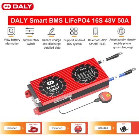 Daly 16s 48v 50a Lifepo4 Smart Bms Common Port With Balancebluetooth
