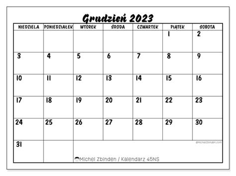 Kalendarz Grudzie Do Druku Ns Michel Zbinden Pl