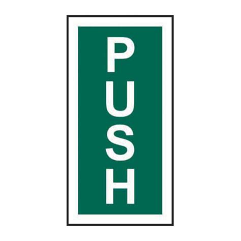 Centurion Push Vertical Sign Non Adhesive Rigid 1mm Pvc Board